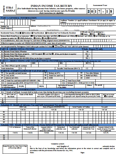 Simplified one page Income Tax Return Form: Changes to keep in mind ...