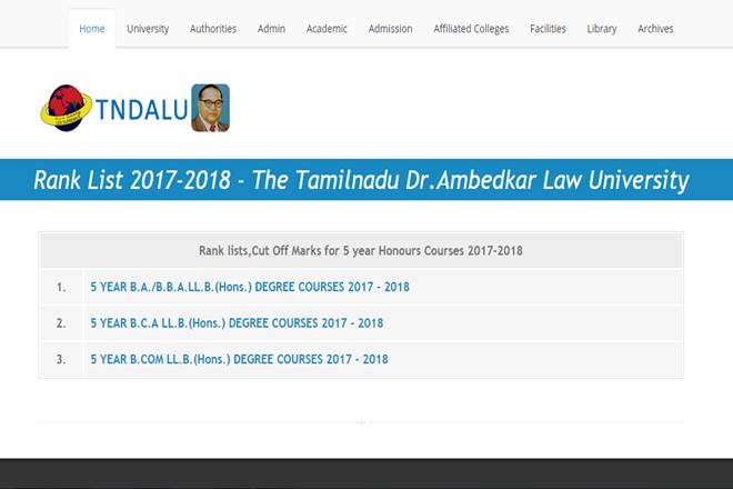 TNDALU admission 2017: Rank list, cut-offs for LLB are out; check results at tndalu.ac.in ...