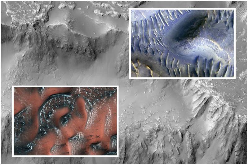 From snowy dunes to white cliffs, here are spectacular images from Mars ...