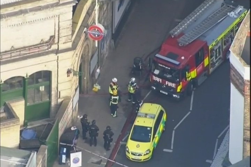 London Underground blast: After explosion, flames spew from canister ...