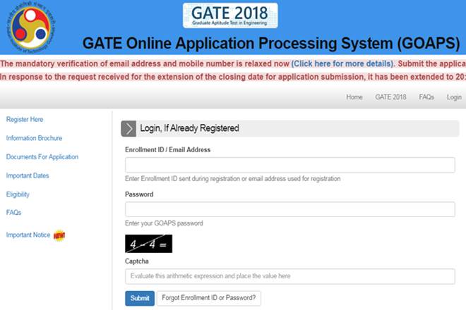 GATE Registration 2018: Last day for application to end today, visit ...