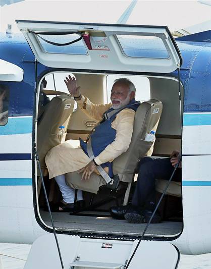 Narendra Modi seaplane flight: PM boards aircraft from Sabarmati ...