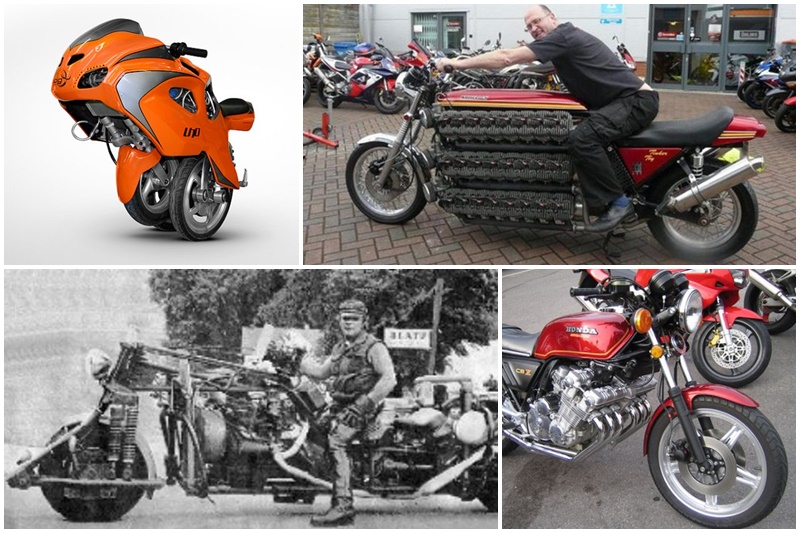 Craziest motorcycles ever! 48 cylinders, big cat design, a bike that ...