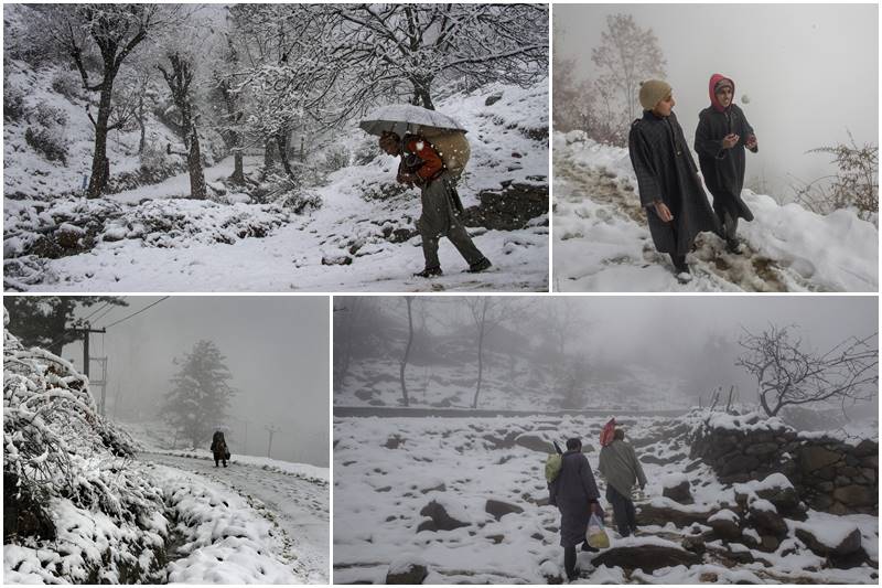 Season’s first snowfall in Kashmir brings cheer; check out spectacular ...