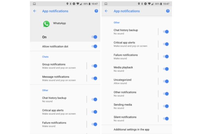 WhatsApp v2.18.18 brings notification channels to your Android Oreo phone; here’s how to use it ...