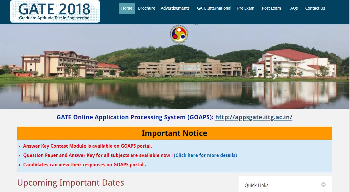 GATE 2018 answer key at gate.iitg.ac.in, know how to check - Education ...