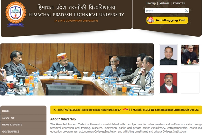 HPTU result 2017: MTech reappear exam score out on official website ...