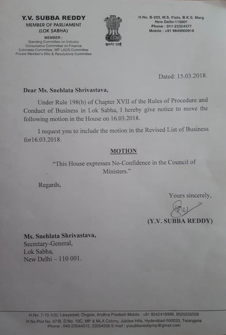 Andhra Pradesh row Live Updates: TDP’s no confidence motion against ...