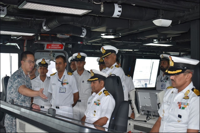 Indian Navy’s ships INS Sahyadri, Shakti and Kamorta visit Singapore to ...