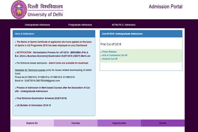 DU cut-off 2018: Full list of colleges and marks needed to get ...