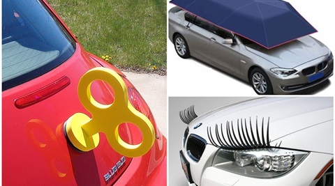 Car umbrella, headlamp eyelashes and more weird car accessories that ...
