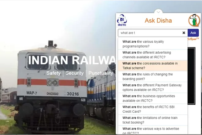 Train ticket booking queries? ‘Ask Disha’ chat bot launched on IRCTC e ...