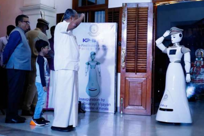 Robocop joins Kerala Police! CM launches KP-Bot, first humanoid robot ...