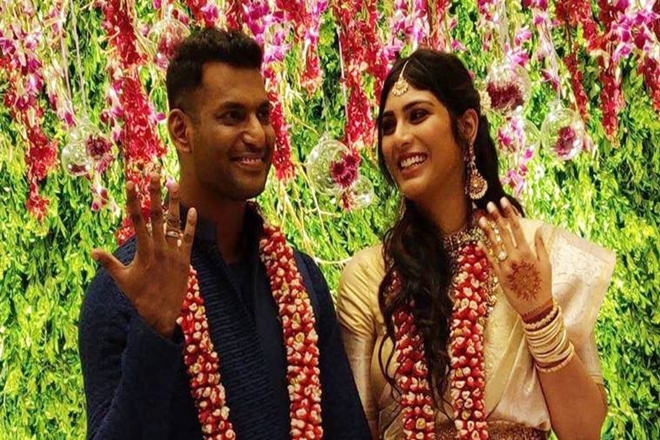 Tamil actor Vishal gets engaged to Anisha Alla Reddy! See pics ...