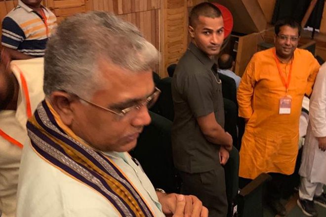 Bengal BJP chief Dilip Ghosh allegedly assaulted by TMC supporters during ‘chai pe charcha ...