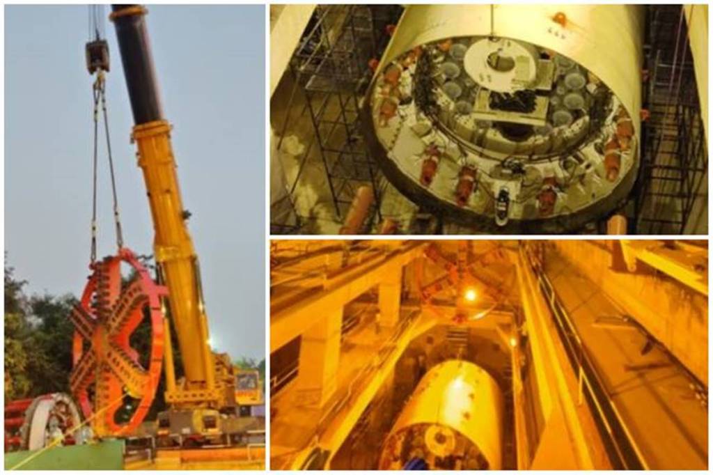 Delhi Metro starts lowering giant 73-metre long machine in Janakpuri ...