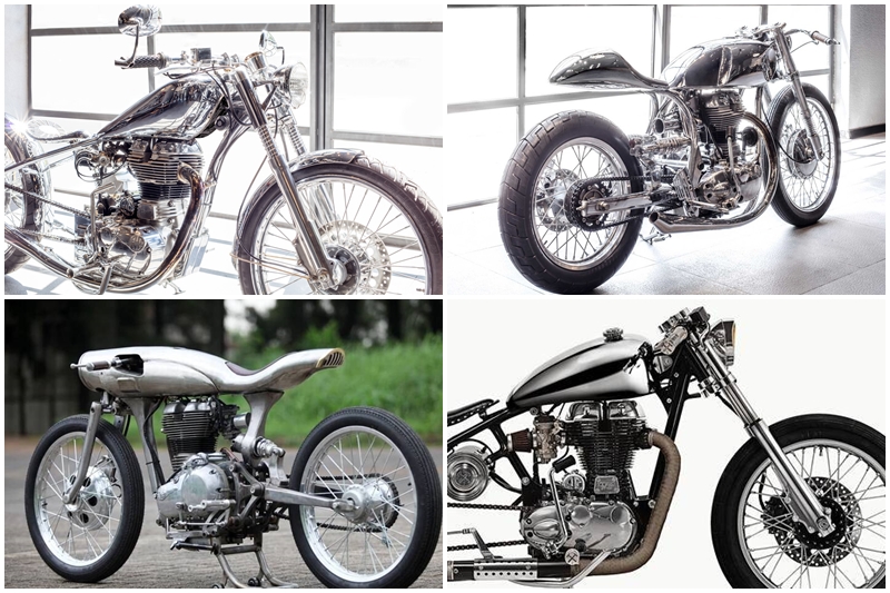 Four chrome-covered Royal Enfield Bullet 500s custom-built to razzle ...
