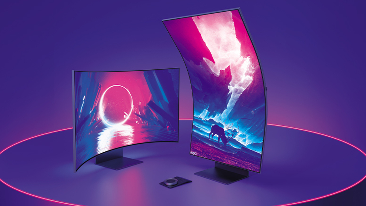 Samsung Odyssey Ark gaming monitor with 55-inch 4K 1000R curved display ...