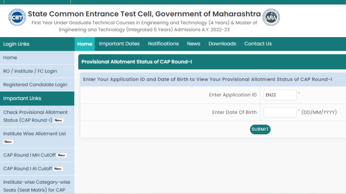 MHT CET 2022: CAP round 1 seat allotment list out at cetcell.mahacet.org, check how to download ...