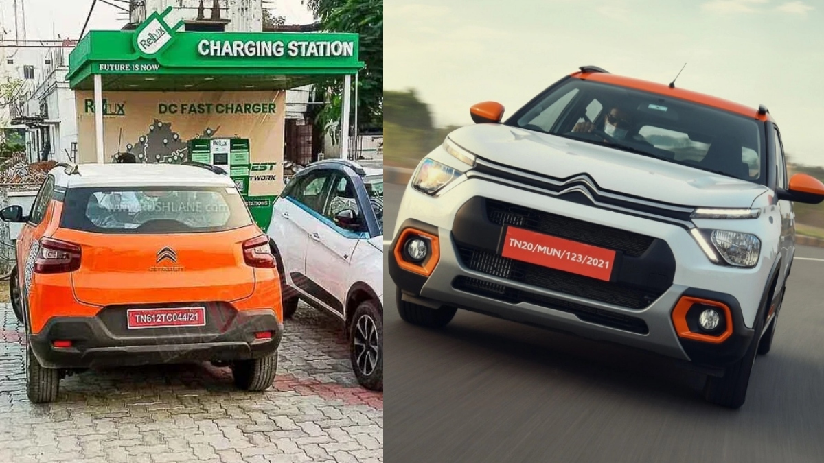Citroen eC3 EV spied at a charging station: India debut in January 2023 ...