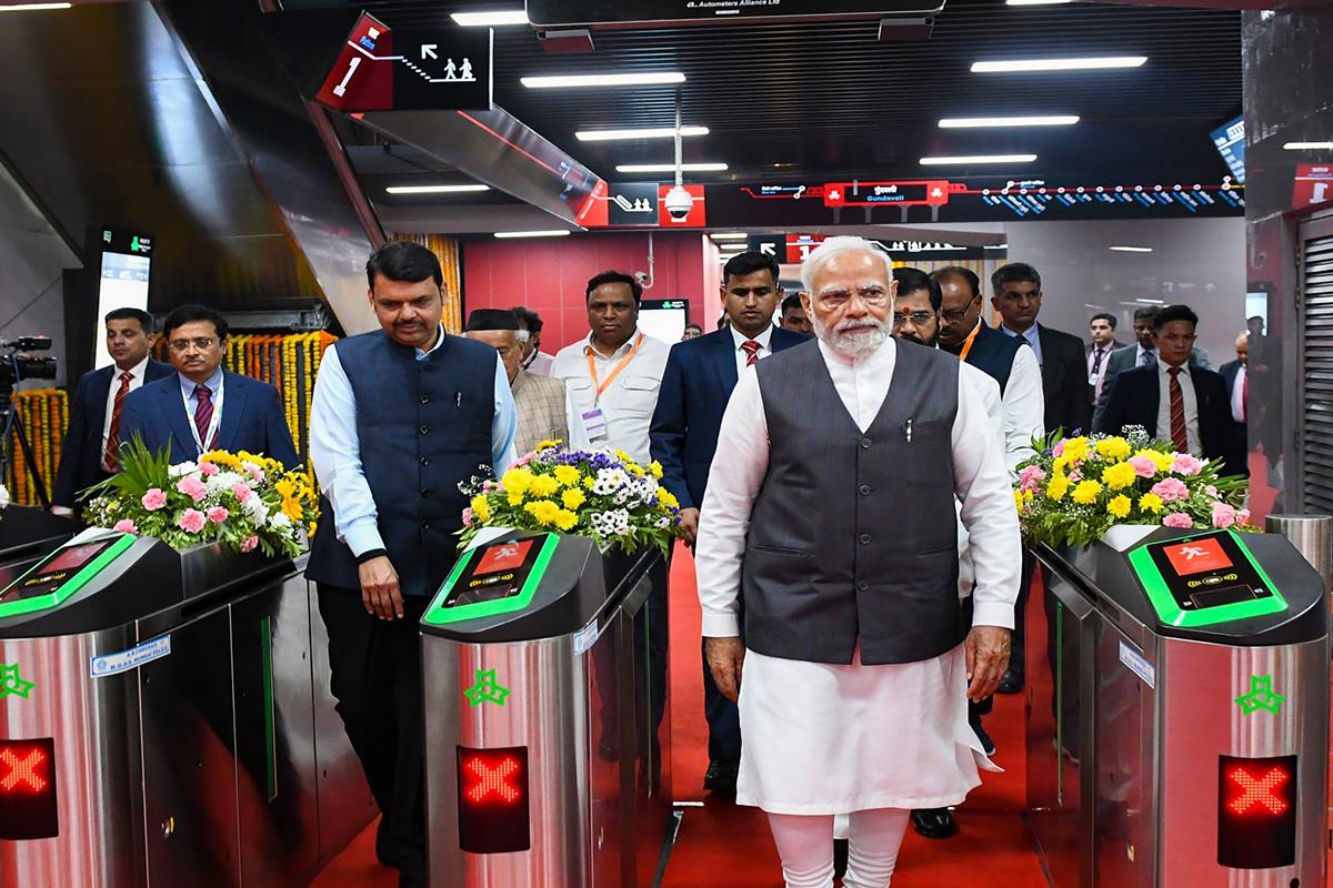 PM Modi takes first ride of newly inaugurated Mumbai metro lines, chit-chats with passengers ...