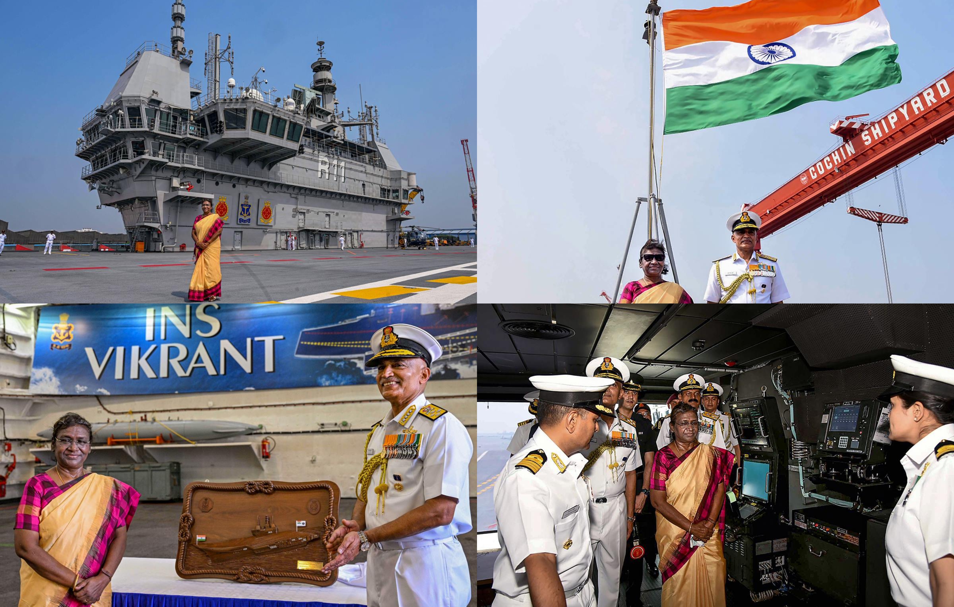 President Murmu visits Indigenous Aircraft Carrier INS Vikrant ...
