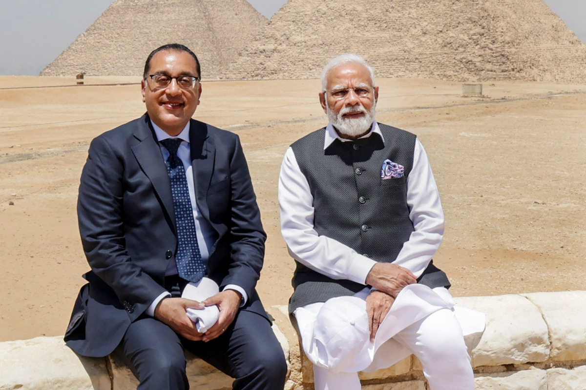 PM Narendra Modi visits Pyramids of Giza in Egypt - Defence Gallery ...
