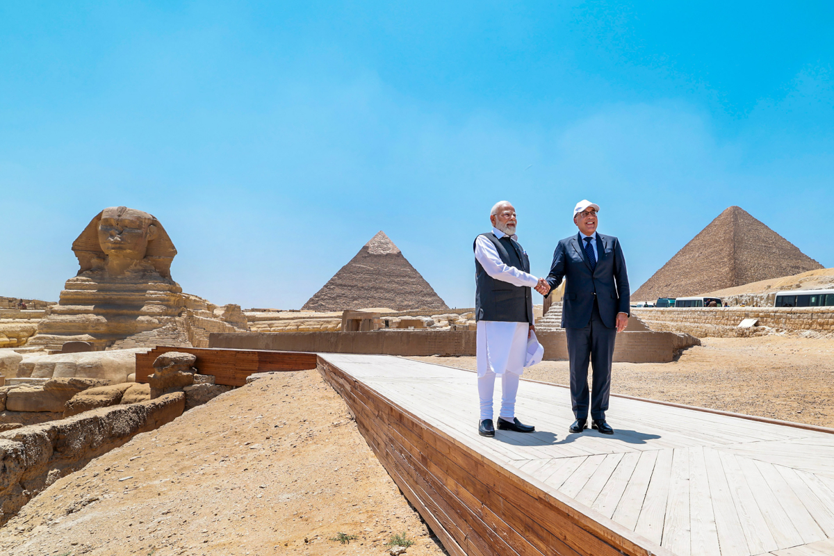 PM Narendra Modi visits Pyramids of Giza in Egypt - Defence Gallery ...