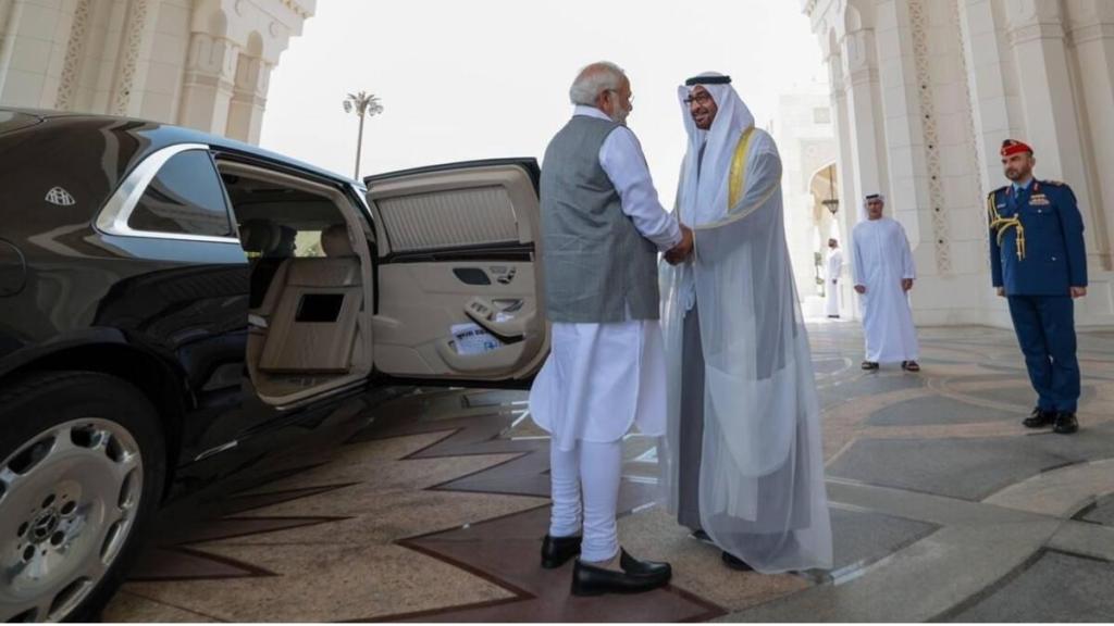 PM Modi holds talks with UAE President Sheikh Mohamed bin Zayed in Abu Dhabi - Defence News ...