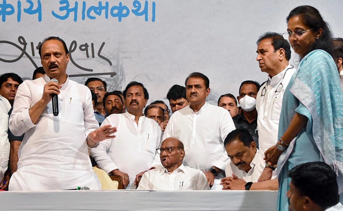 Ajit Pawar, other rebel NCP MLAs meet Sharad Pawar, second time in 24 hours - India News | The ...