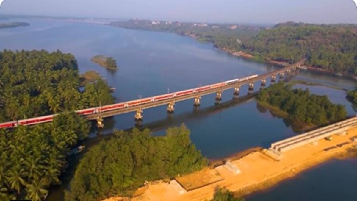 Majestic aerial shot! Railway ministry shares video of train passing ...