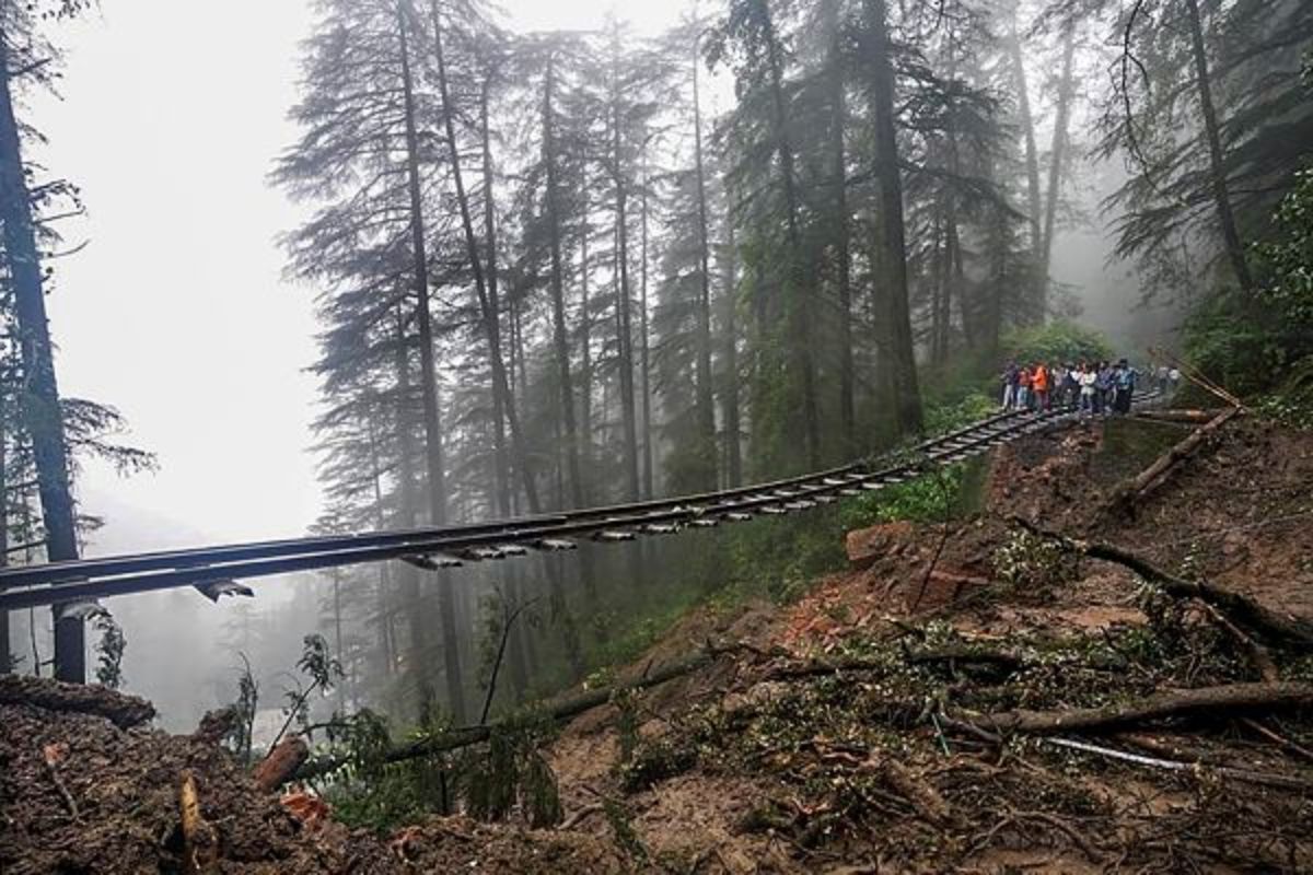 Rain fury in Himachal: Massive landslide damages Kalka-Shimla heritage railway line; portion of ...