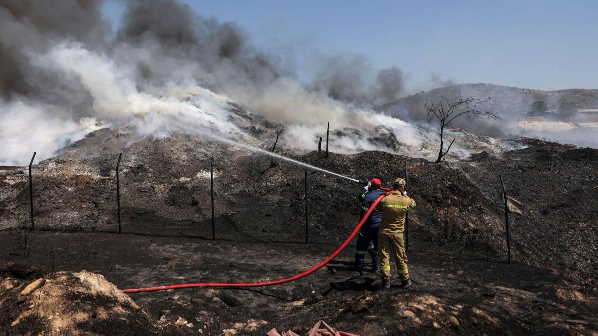 A massive wildfire in northeastern Greece is gradually abating, with ...