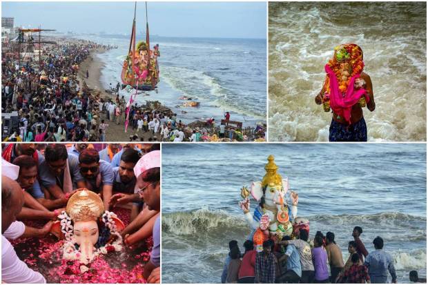 Bid adieu to Ganpati Bappa: Devotees perform Ganesh Visarjan in different parts of country ...