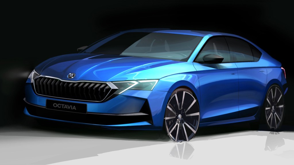 Skoda releases design sketches of 2024 Octavia, global debut on Feb 14 ...