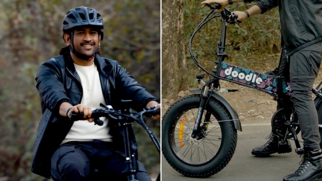MS Dhoni snapped riding a Doodle V3 e-bicycle - Electric Vehicles News | The Financial Express