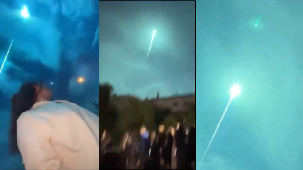 Watch: Mysterious blue meteor lights up skies over Spain and Portugal ...