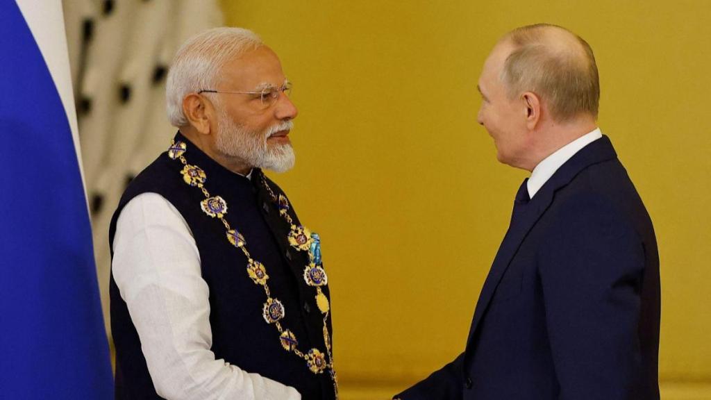 PM Modi receives Russia's highest civilian honour - the Order of St Andrew the Apostle - Defence ...