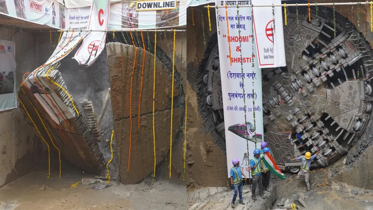 Delhi Metro Phase 4: First twin tunnels breakthrough completed, 3 km ...
