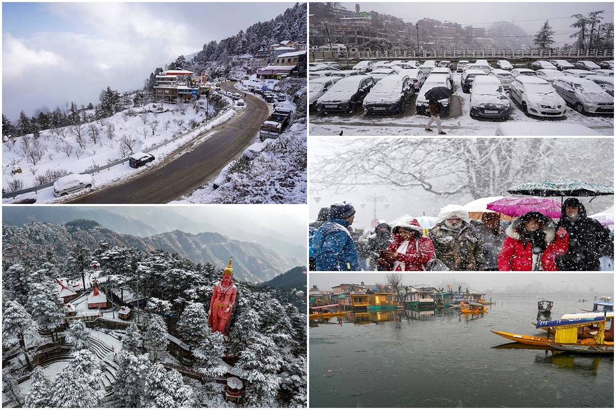 In pictures | Tourists enjoy snowfall in Himachal Pradesh, Jammu ...