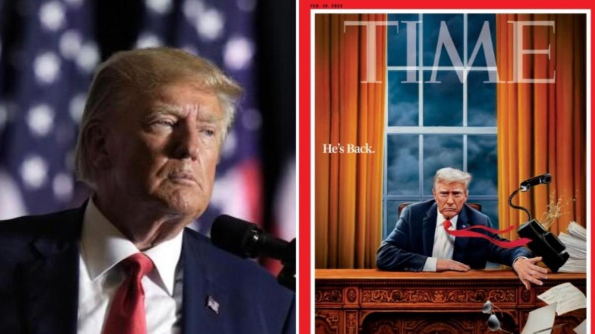 'He's back': TIME magazine's latest cover shows Donald Trump sweeping ...
