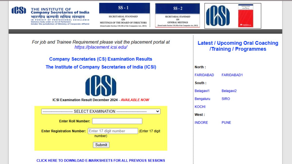 ICSI CS Executive and Professional 2025 result released at icsi.edu ...