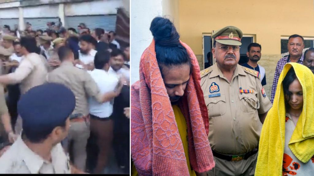 Lawyers assault Sahil Shukla, accused of helping Muskan Rastogi murder ...