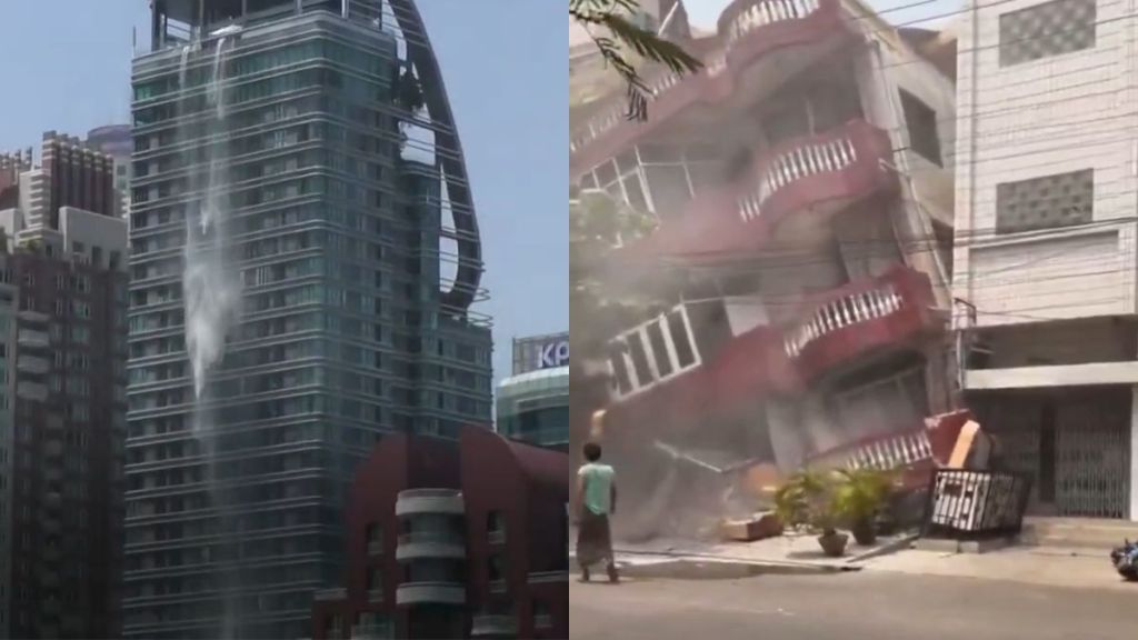 Dramatic earthquake visuals from Myanmar, Thailand: Buildings collapse ...