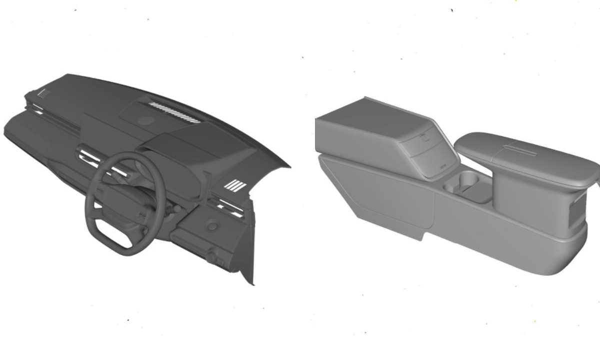 Tata Sierra EV dashboard, centre console design patented, new details ...