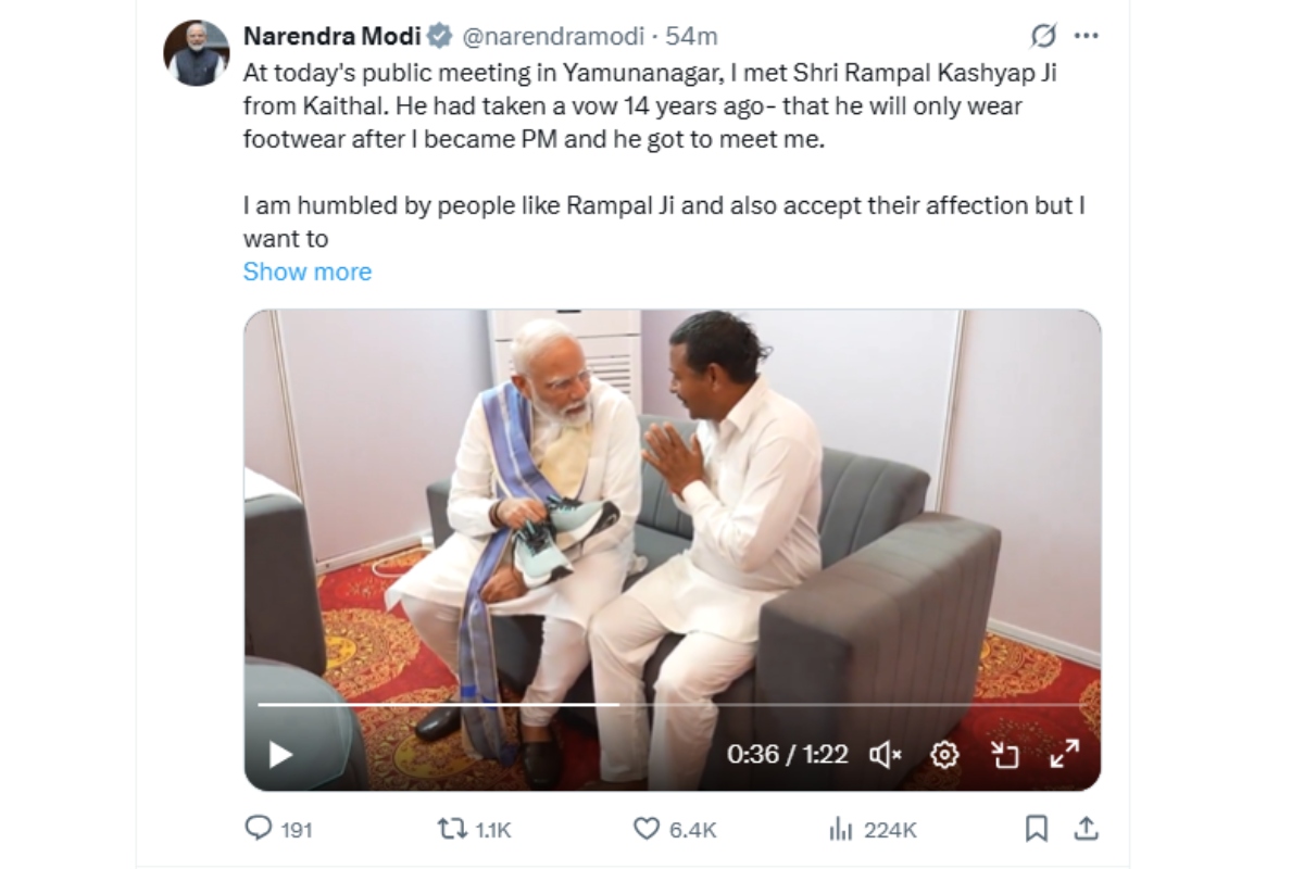 Man who walked barefoot for 14 years meets PM Modi, finally wears shoes ...