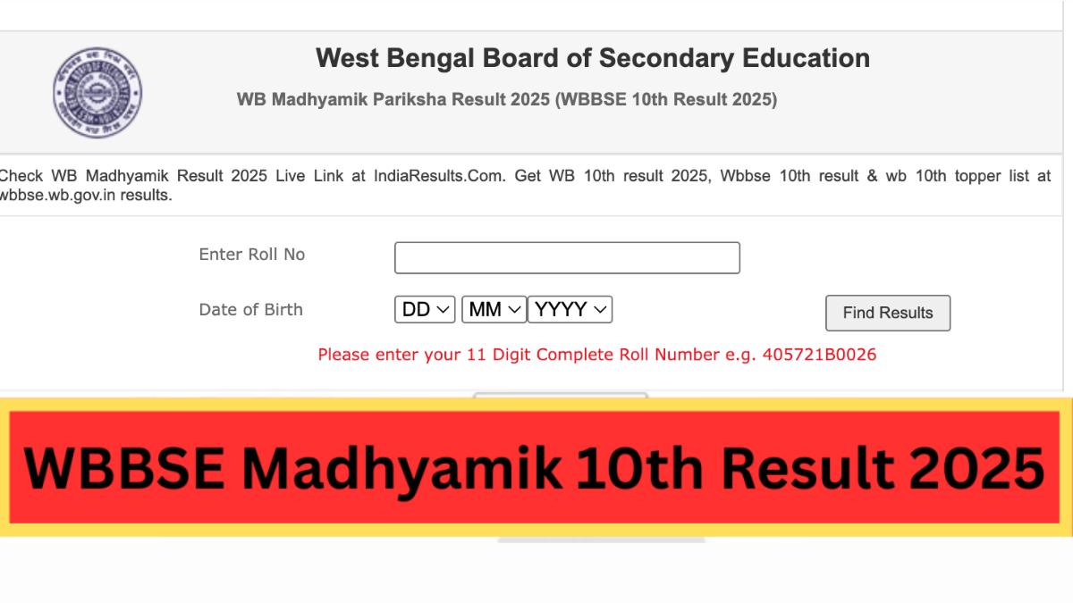 WB Madhyamik 10th Board Result 2025 Highlights: WBBSE West Bengal Class 10th Board Result at ...