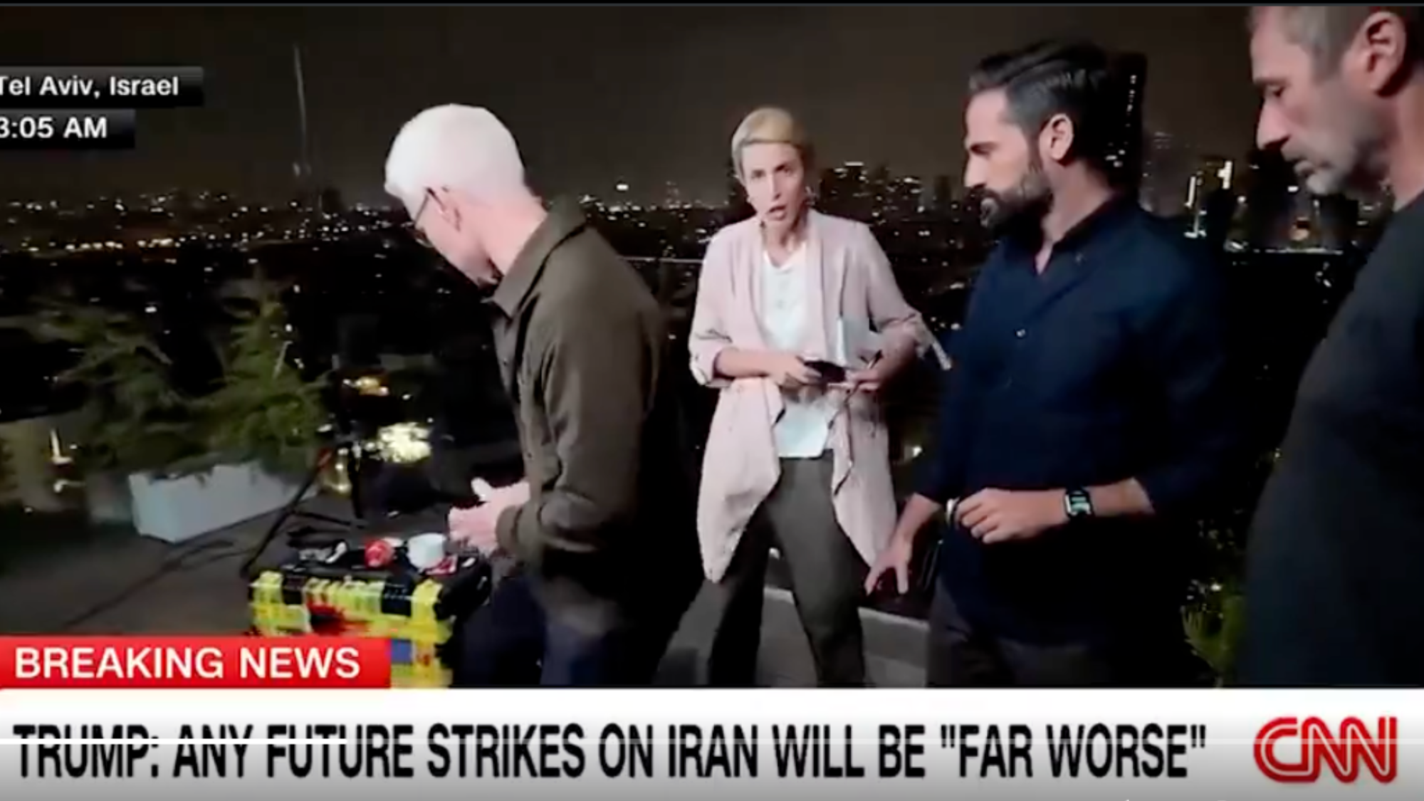 Iran’s missile strike forces Anderson Cooper, CNN crew to flee Tel Aviv ...
