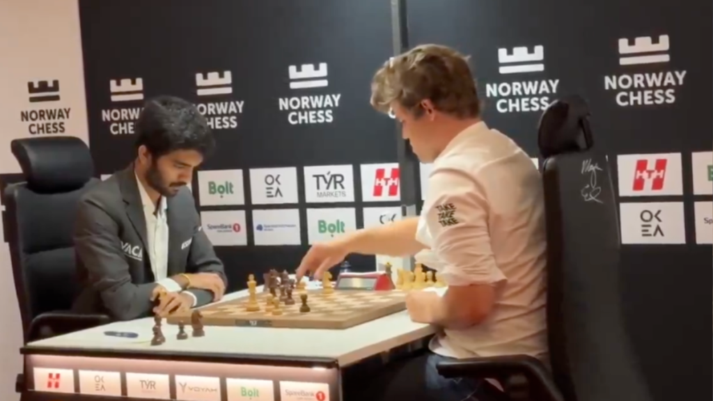 Gukesh D beats Magnus Carlsen; World No. 1 slams table in frustration - Sports News | The ...