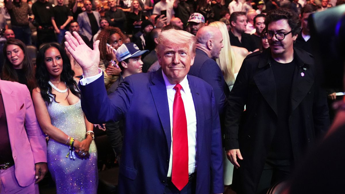 Trump's fist-pumping UFC 316 entrance minus Elon goes viral amidst LA ...